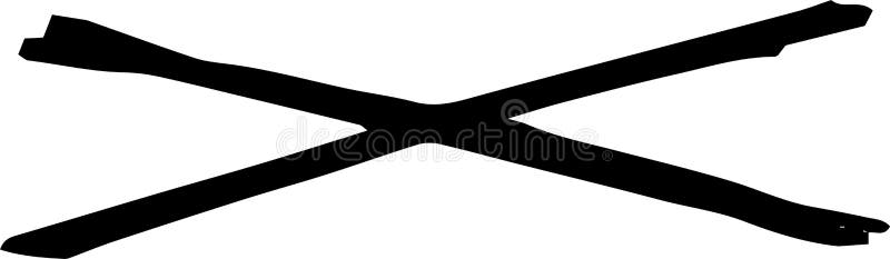 Black Horizontal Cross Mark Stock Vector - Illustration of rejected ...