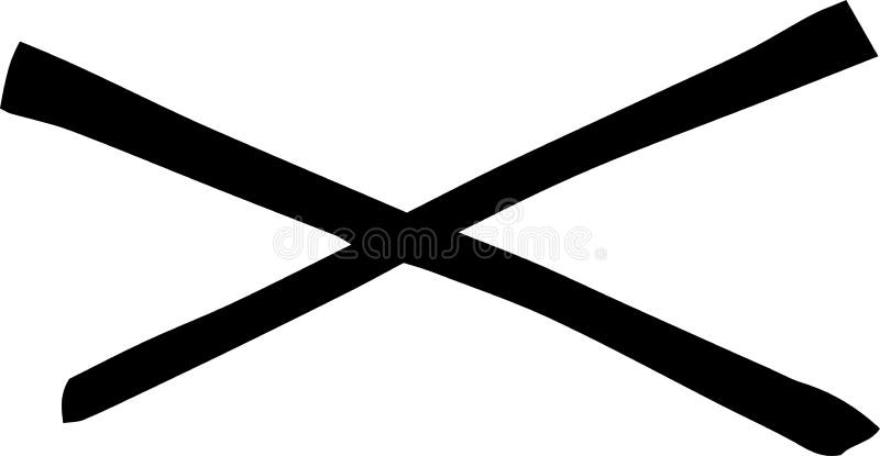 Black Horizontal Cross Mark Stock Vector - Illustration of sketch ...