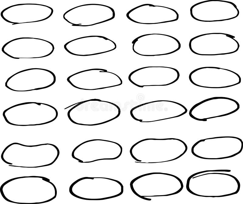 Black Horizontal Oval Illustration Set Stock Vector - Illustration of ...