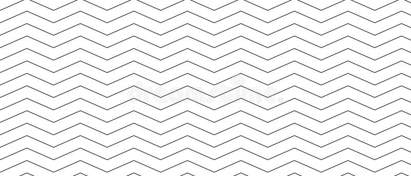 Black Horizontal Thin Zigzag Lines on White Background. Zig Zag Pattern ...