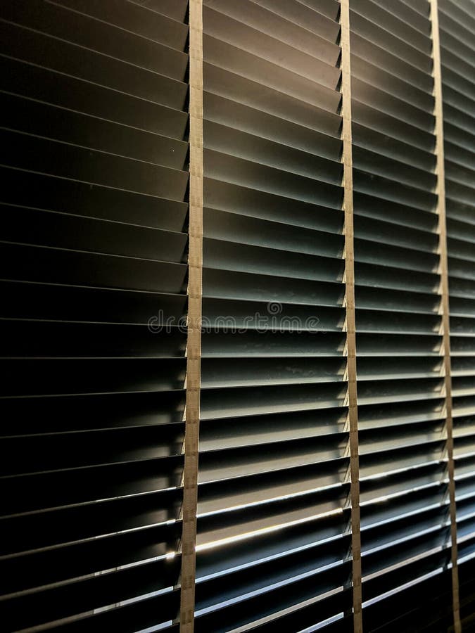 Black Horizontal Window Blinds in Modern Interior, Capturing Light and ...