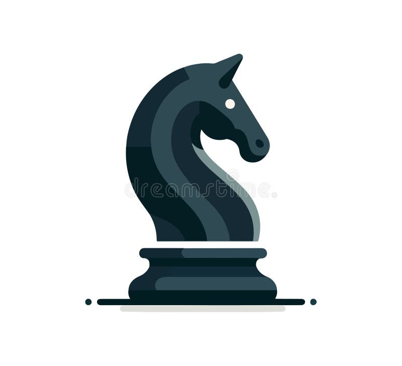 Black Horse Chess Piece Negative Space Flat Simple Stock Vector ...