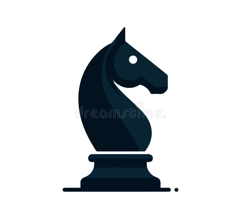 Black Horse Chess Piece Negative Space Flat Simple Stock Vector ...