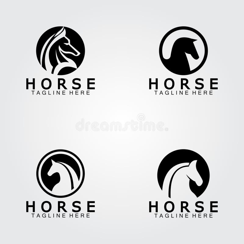Black Horse Head Silhouette Logo Vector Illustration Stock Vector ...