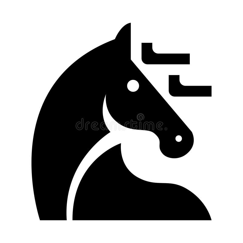 Black horse icon logo stock vector. Illustration of organ - 366753353