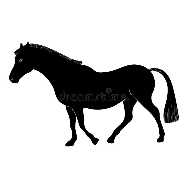 Black Horse Silhouette Vector Logo Element. Stock Vector - Illustration ...