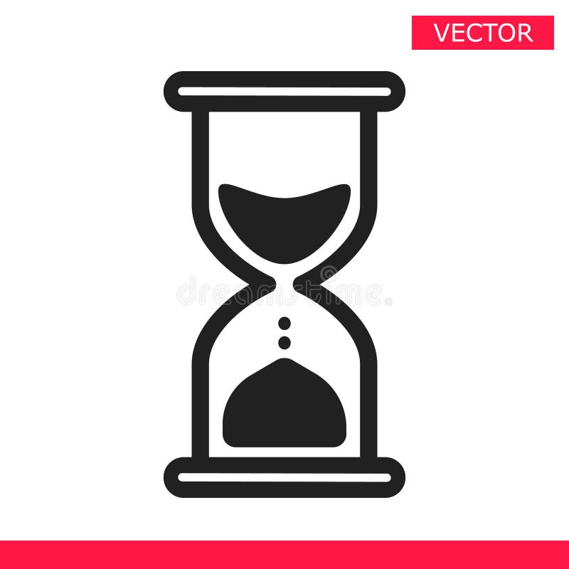 Black Hourglass Loading Clock Cursor Icon Sign Graphic Element Flat ...
