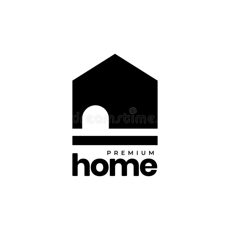 Black House Building Inspiration Flat Logo Design Vector Stock Vector ...