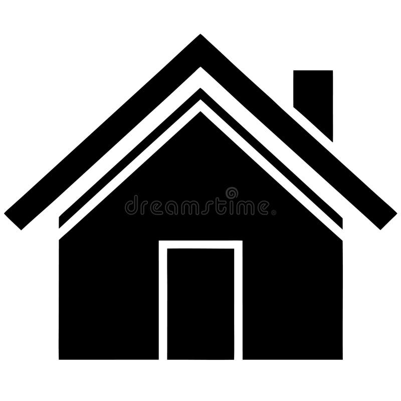 Black House Silhouette on a White Background 6 Stock Vector ...