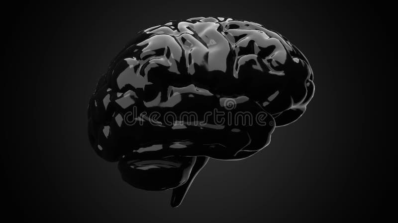 Black Human Brain on Black Background. Stock Video - Video of brain ...