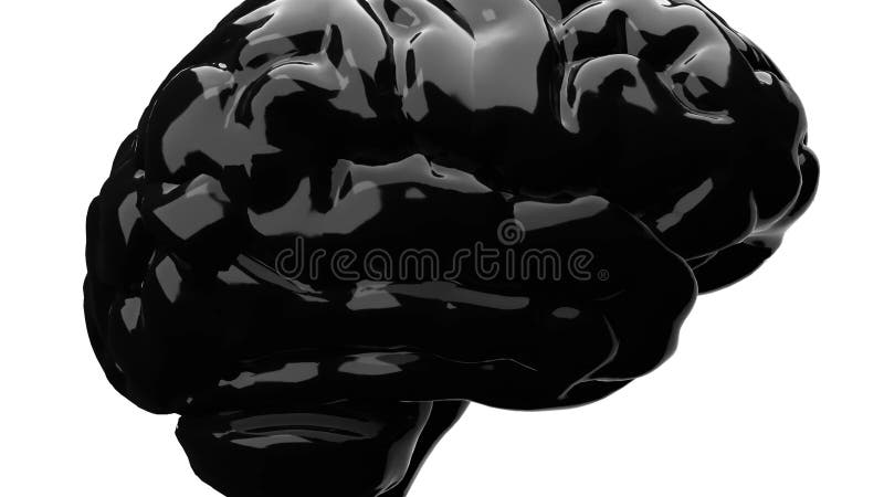Black Human Brain on White Background. Stock Footage - Video of science ...