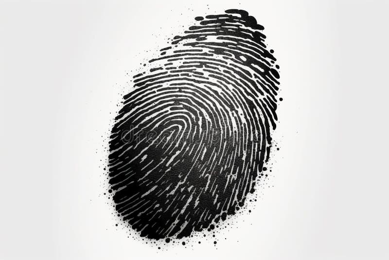 Black Human Fingerprint on a White Background Stock Illustration ...