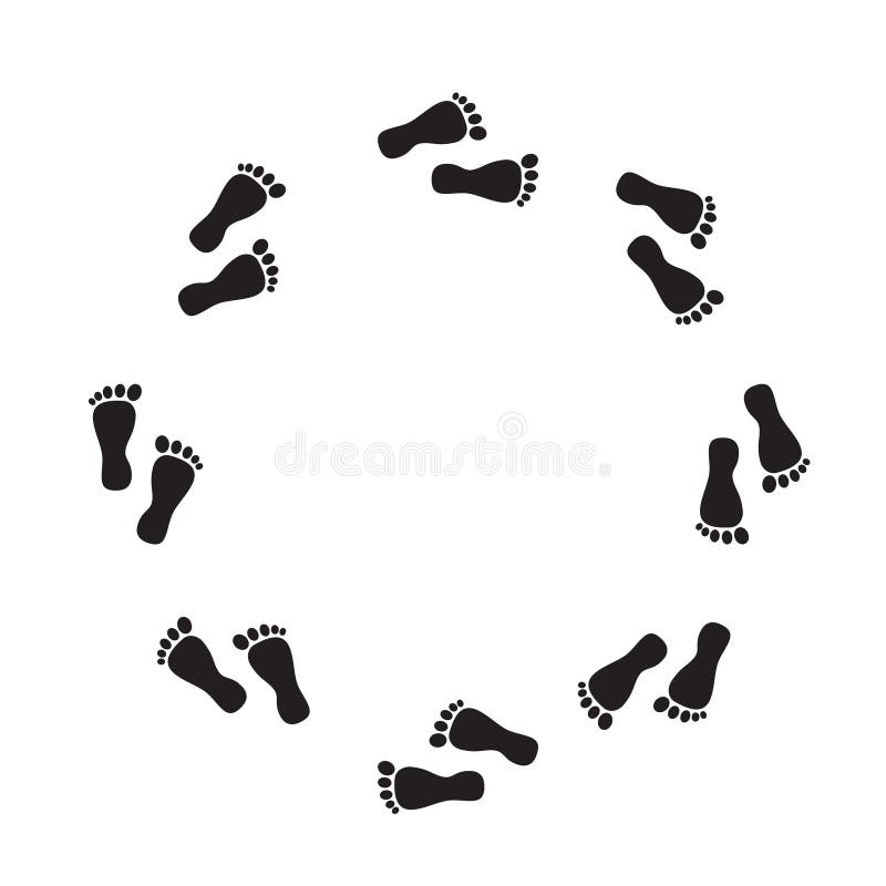 Footprints Circle Stock Illustrations – 976 Footprints Circle Stock ...