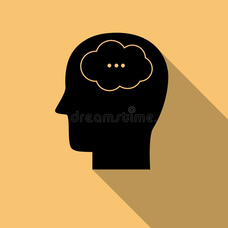 Human Mind Black Icon,purpose Symbol with Long Shadow Stock Vector ...