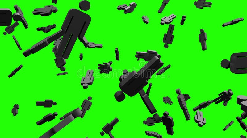 Black Human Shaped Objects on Green Chroma Key Stock Footage - Video of ...