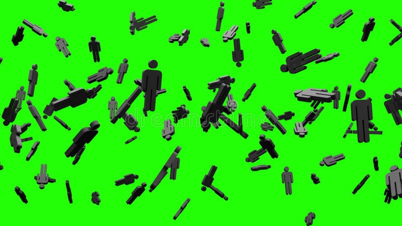 Black Human Shaped Objects on Green Chroma Key Stock Video - Video of ...