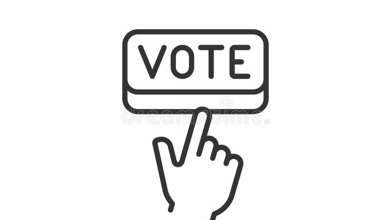 Animated Thin Line Hand Pressing Vote Button Icon Stock Video - Video ...