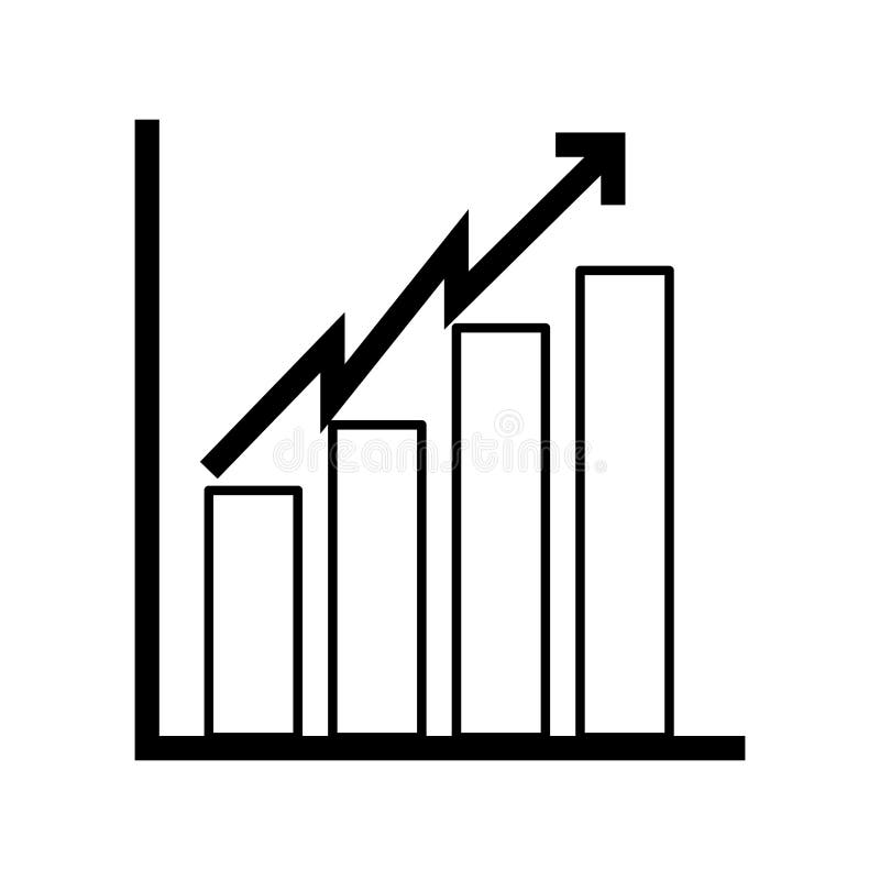 Black icon bar chart stock vector. Illustration of financial - 93411750