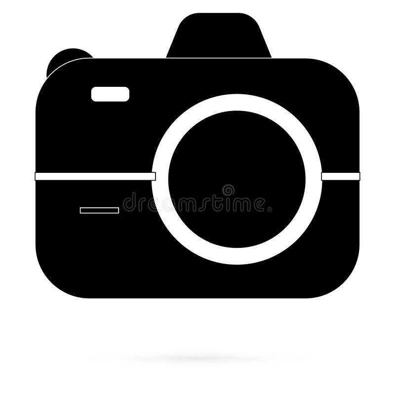 Black Icon camera. Raster stock illustration. Illustration of ...