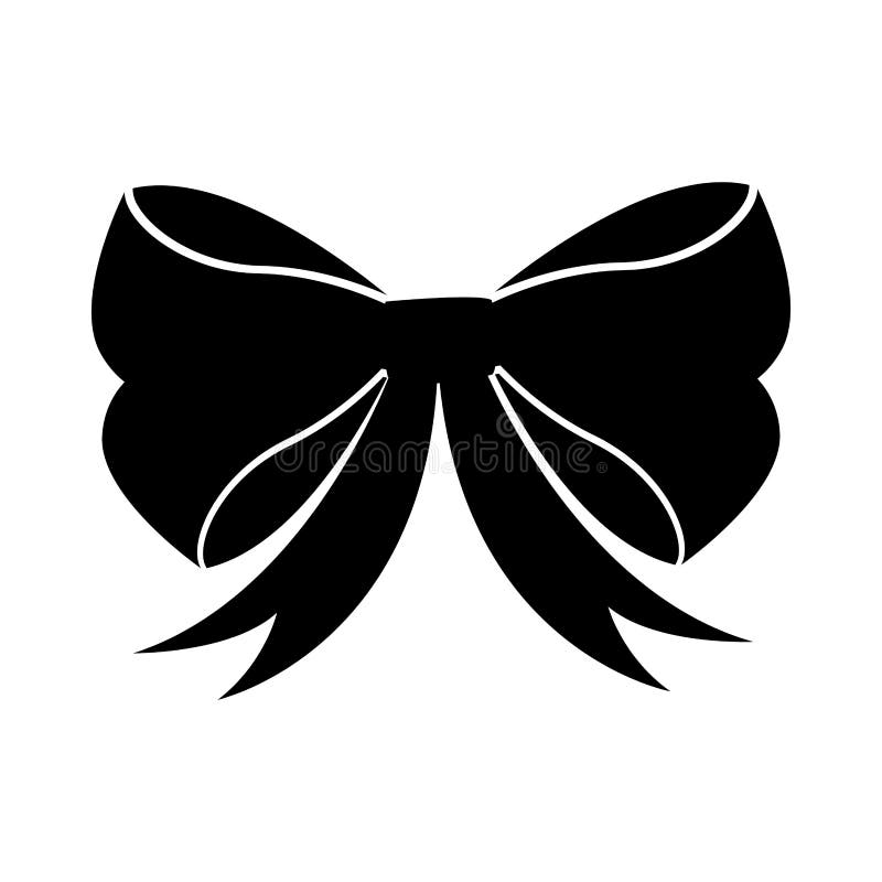 Black Icon Christmas Bow Cartoon Stock Vector - Illustration of package ...