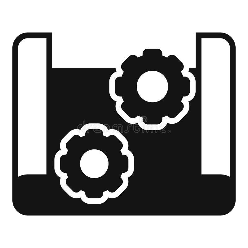 Black Icon of a Document with Two Cogwheels Representing Project ...