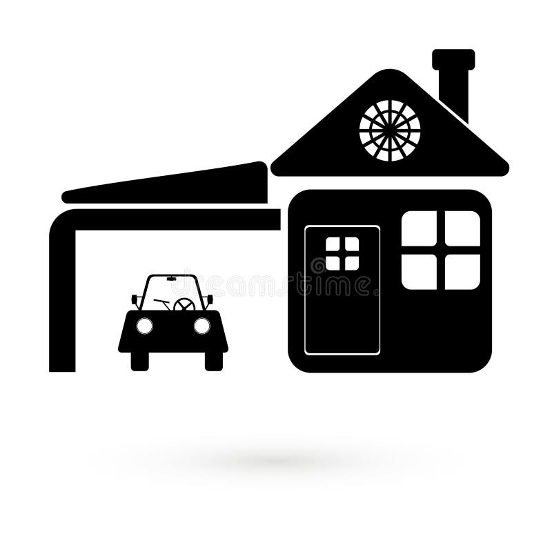 Black Icon Home Garage Raster Stock Illustrations – 6 Black Icon Home ...