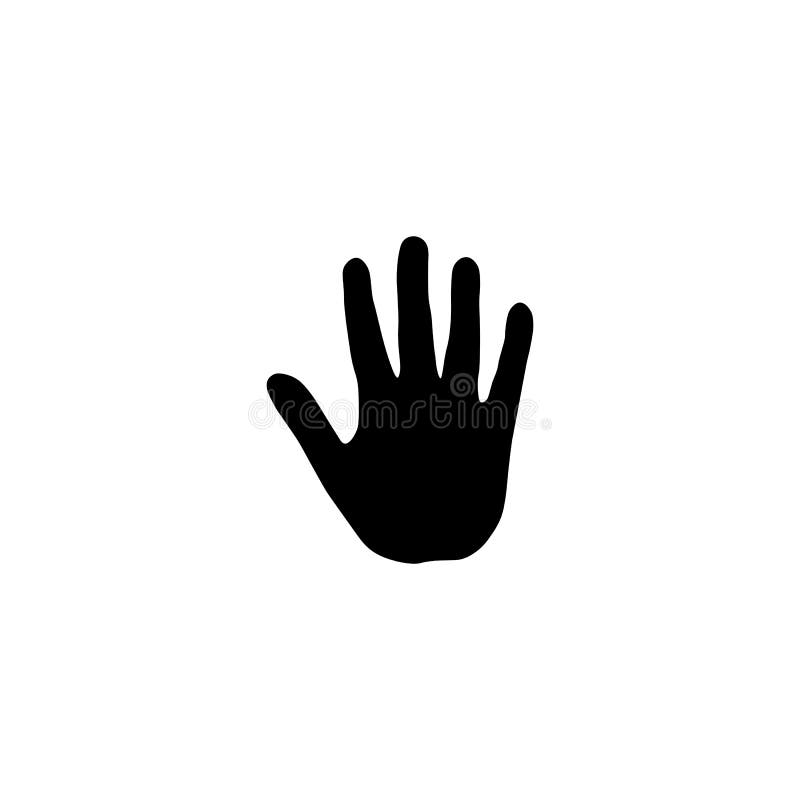 Black Icon Human Hand, Hand Sign. Vector Illustration Eps 10 Stock ...