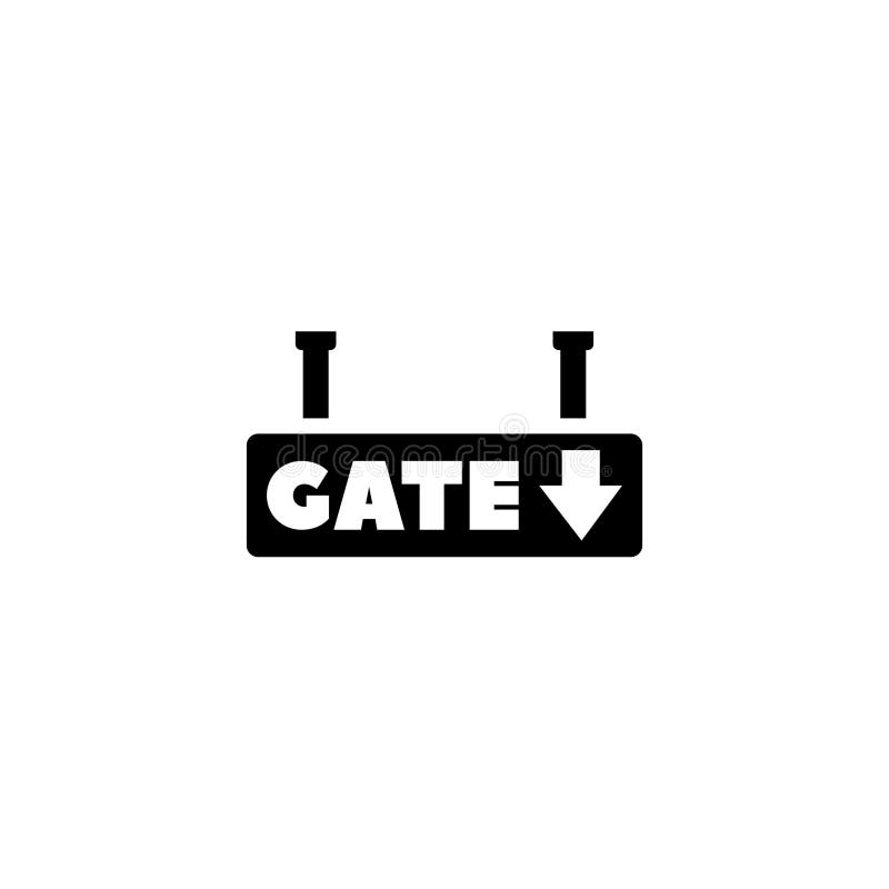 Black Icon Indicating a Downward Arrow and the Word GATE, Symbolizing ...