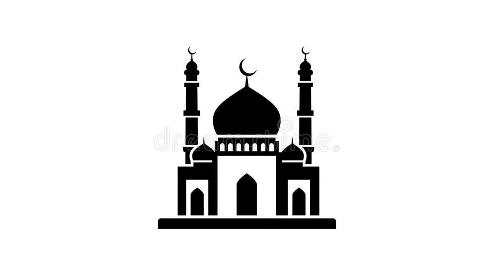 Black icon mosque stock illustration. Illustration of line - 382975237