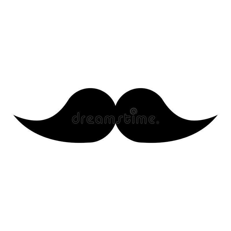 Black Icon Moustache Cartoon Stock Vector - Illustration of hairstyle ...