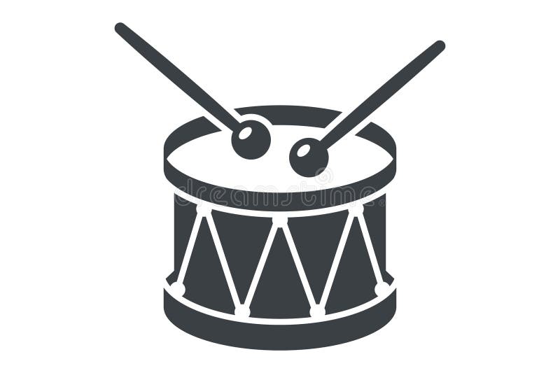 Black Icon Musical Instrument Drum. Stock Vector - Illustration of ...