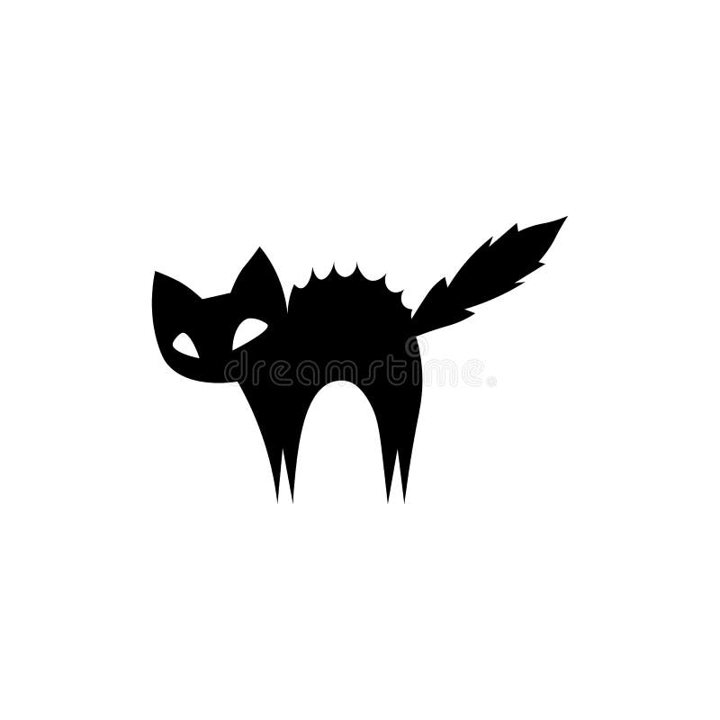 Black Icon Scared Cat. Vector Illustration Eps 10 Stock Vector ...