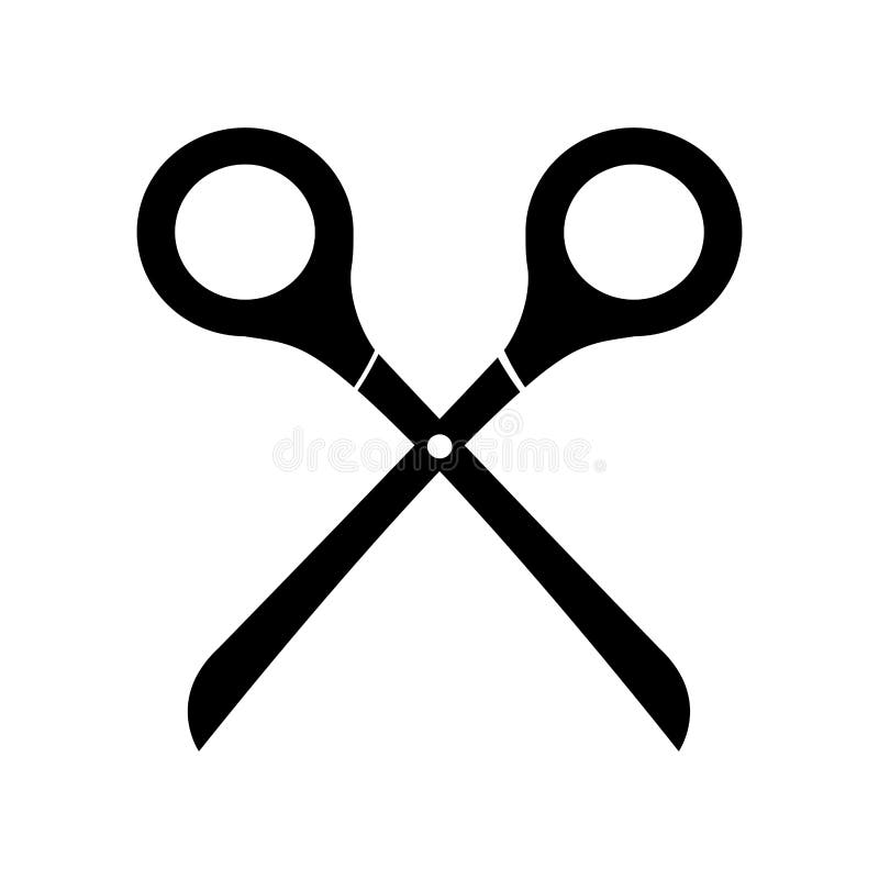 Black Icon Scissors Cartoon Stock Vector - Illustration of clip, paper ...