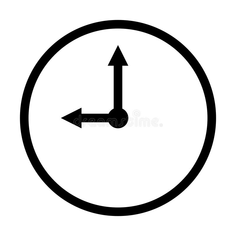 Clock - Basic and Simple Front Time Clock Stock Vector - Illustration ...