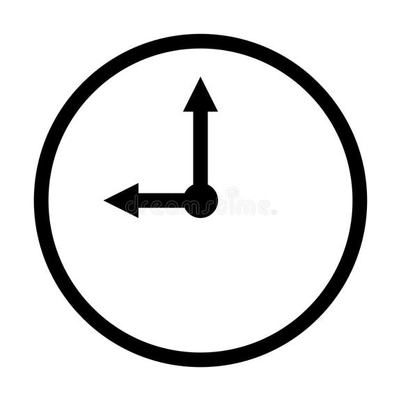 Clock - Basic and Simple Front Time Clock Stock Vector - Illustration ...
