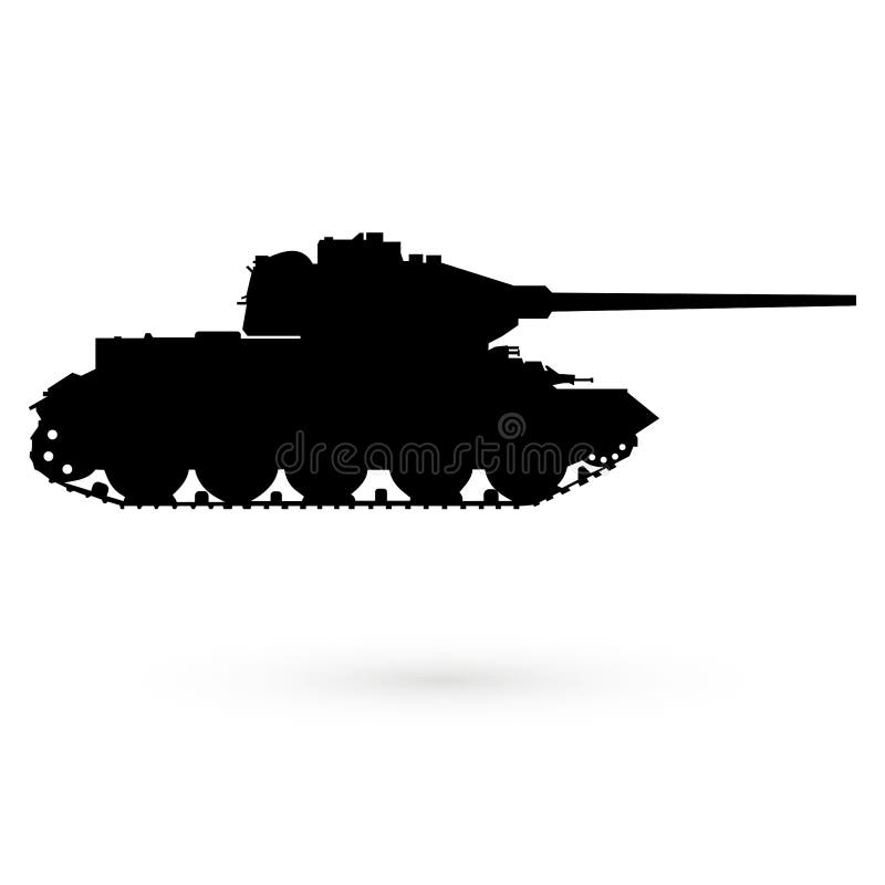 Black Icon tank. Raster stock illustration. Illustration of military ...