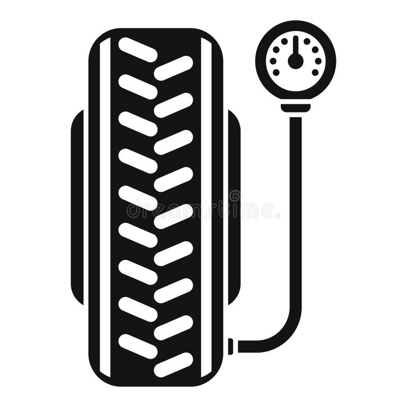 Mechanic Checking Tire Pressure with Gauge Icon Stock Illustration ...