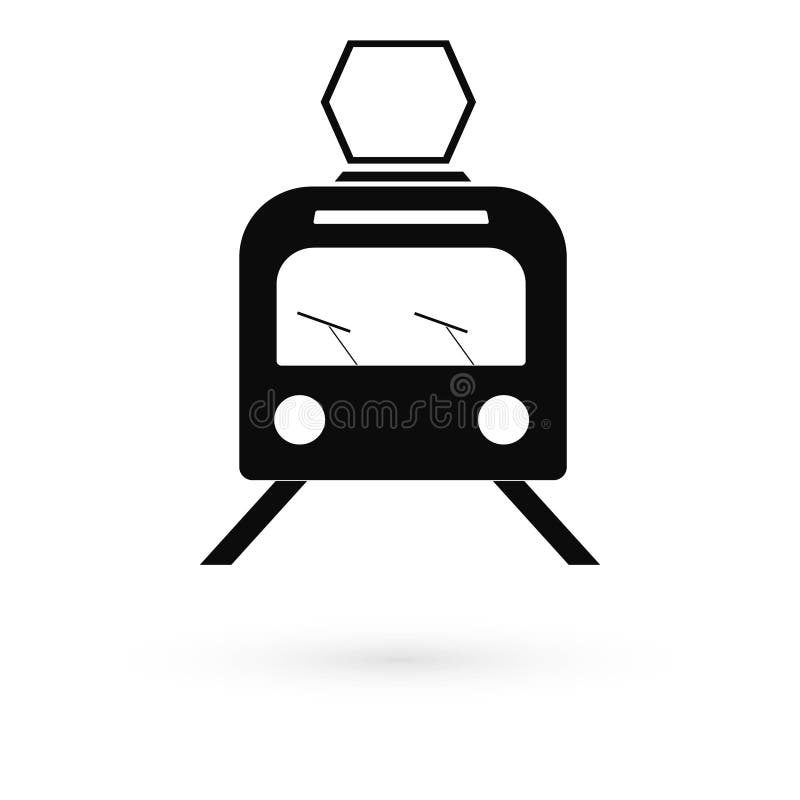 Black icon tram. Raster stock illustration. Illustration of modern ...