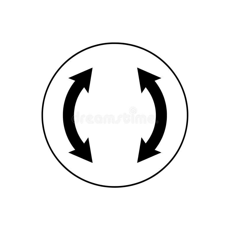 A Black Icon of Two Arrows in an Arc, Symbolizing the Cycle or Loop ...