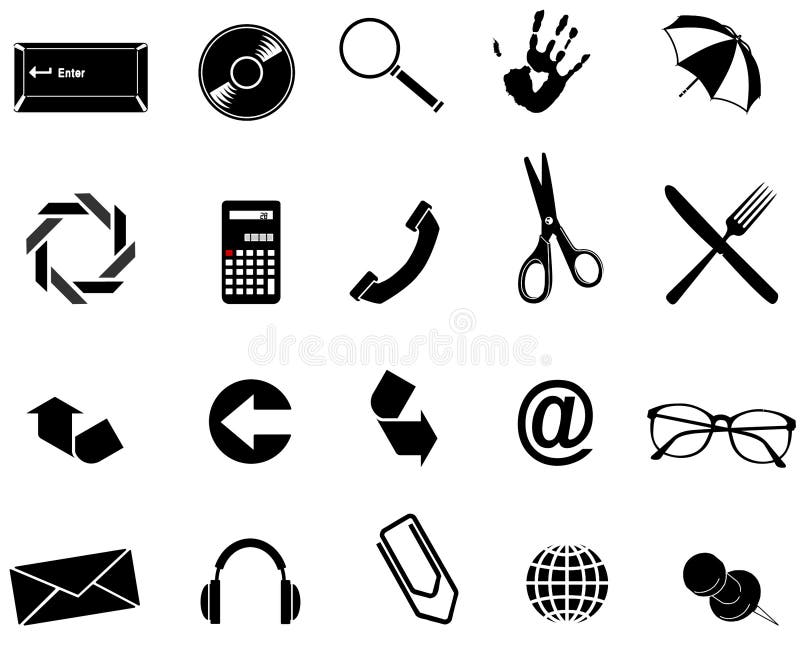 Vector Business Card Contact Information Icons Black Stock Vector ...