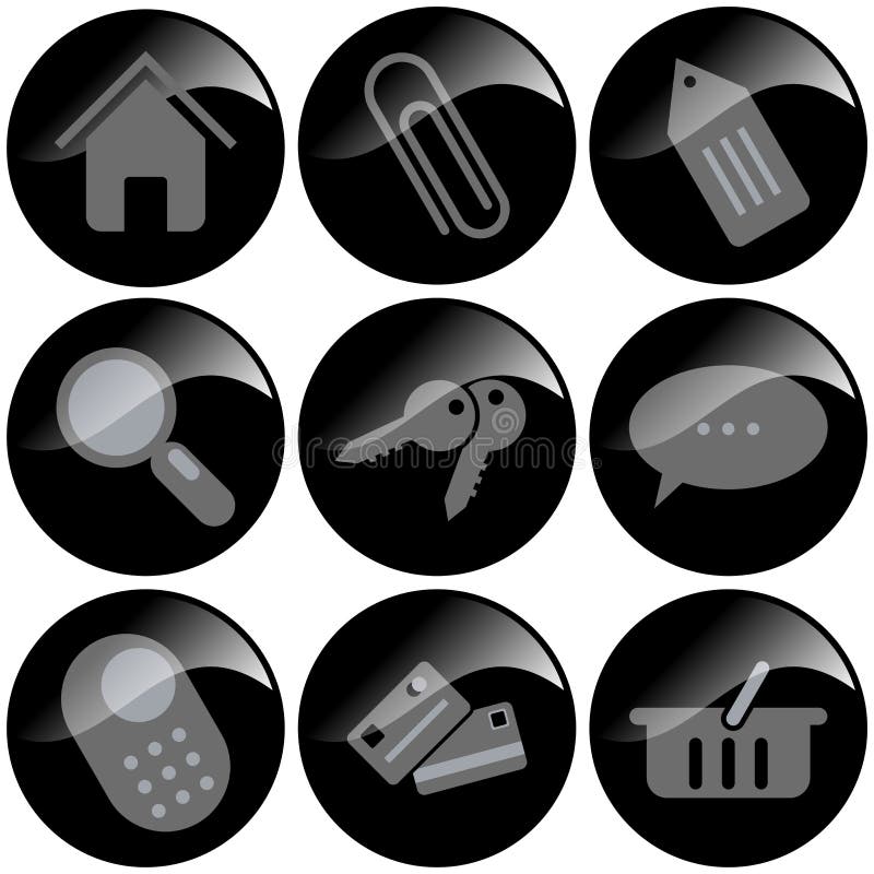 Black Icons stock illustration. Illustration of computer - 2344079