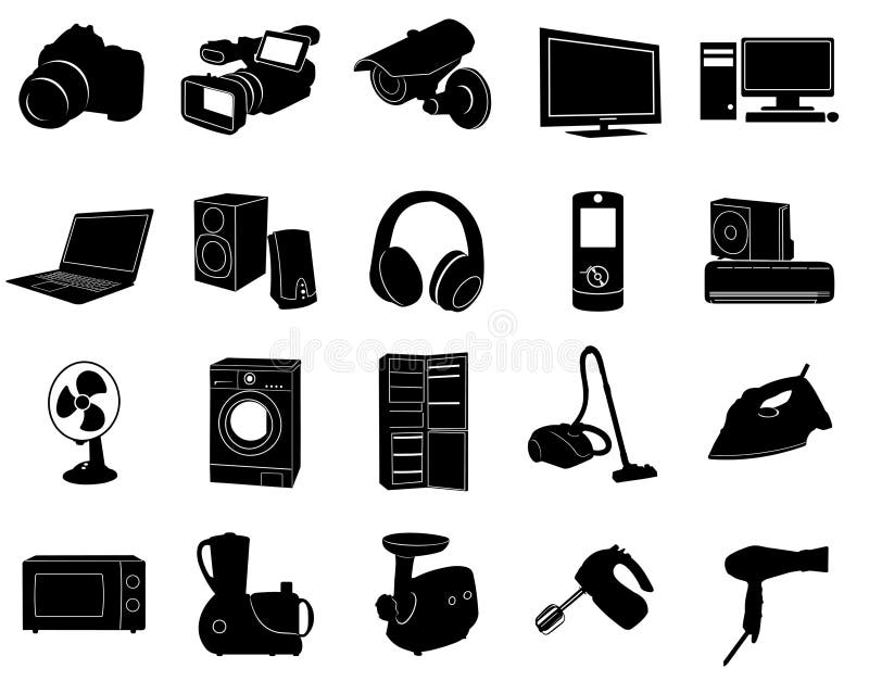 Home appliances icons stock vector. Illustration of dishwasher - 23933385