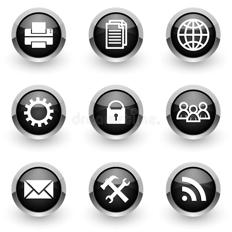 Black icons set stock illustration. Illustration of icon - 46178672
