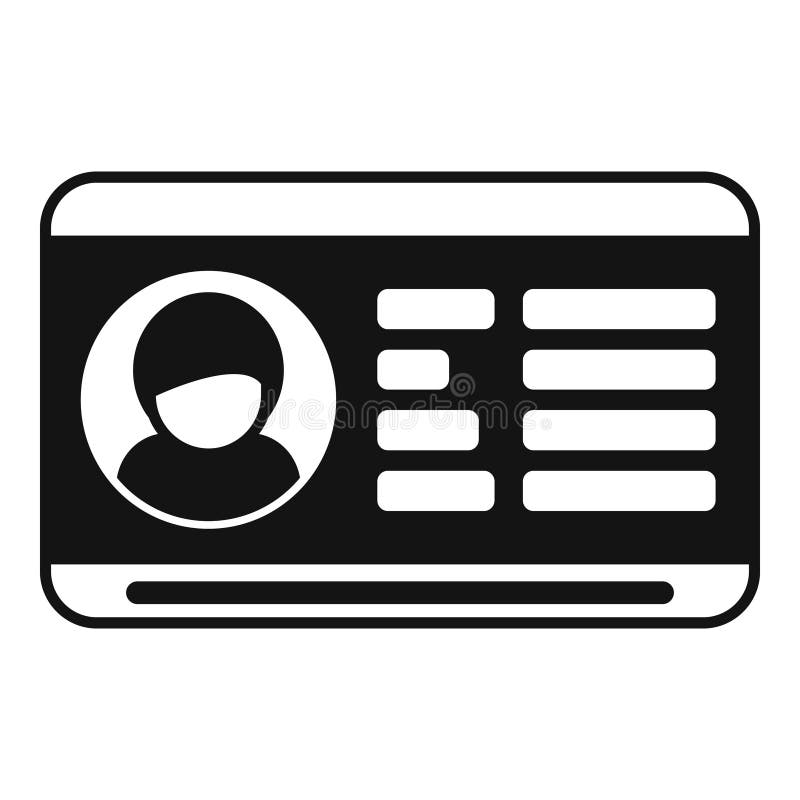 Black Identification Card Showing Personal Information Icon Stock ...