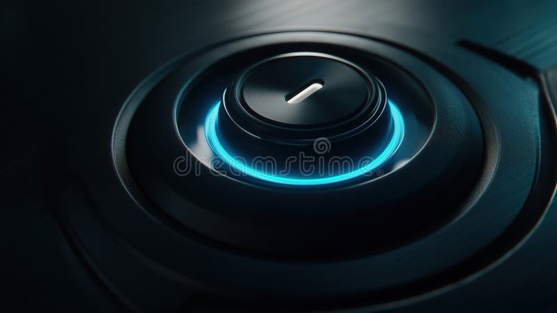 Black Illuminated Knob. Modern Rotary Control Element for High-tech ...