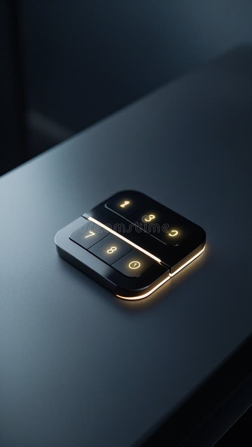 Black Illuminated Number Pad Control Panel Modern Technology Interface ...