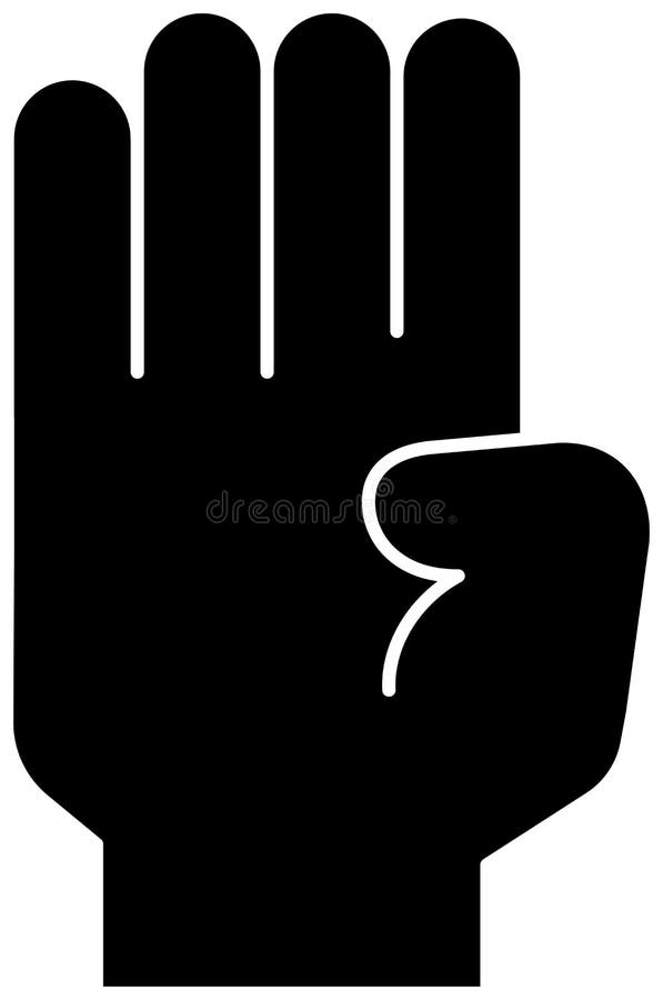 Black Illustration of a Hand Sign Stock Vector - Illustration of ...