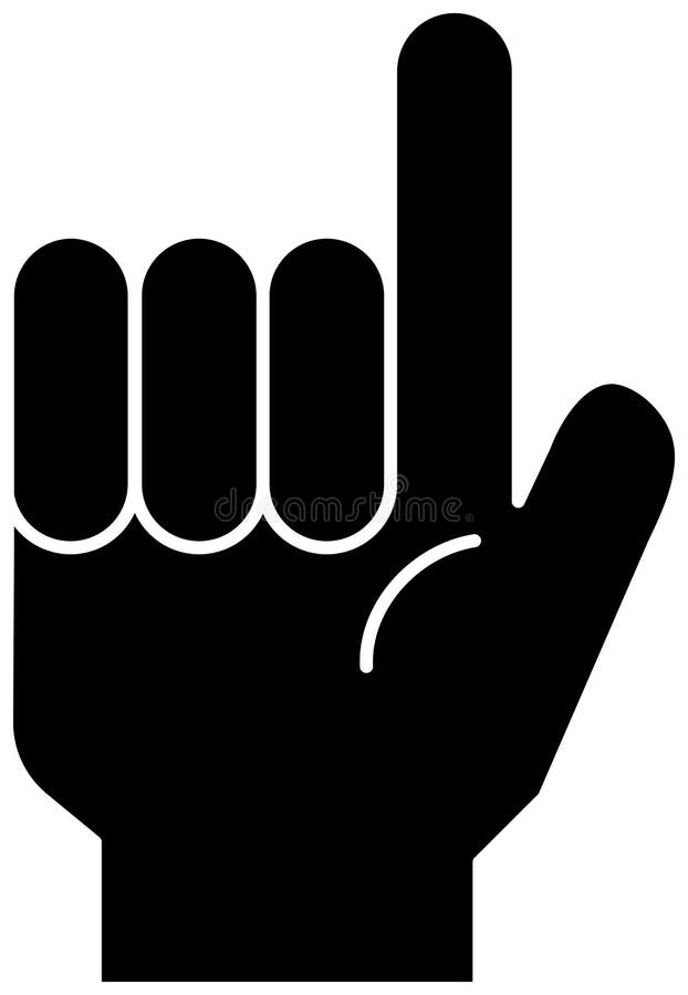 Black Illustration of a Cute Hand Sign Stock Vector - Illustration of ...