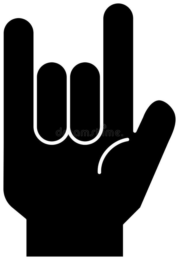 Black Illustration of a Hand Sign Stock Vector - Illustration of back ...