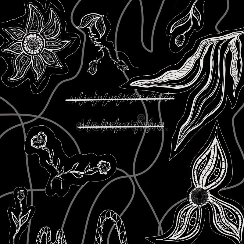 Black Illustration Patterns Stock Illustration - Illustration of retro ...